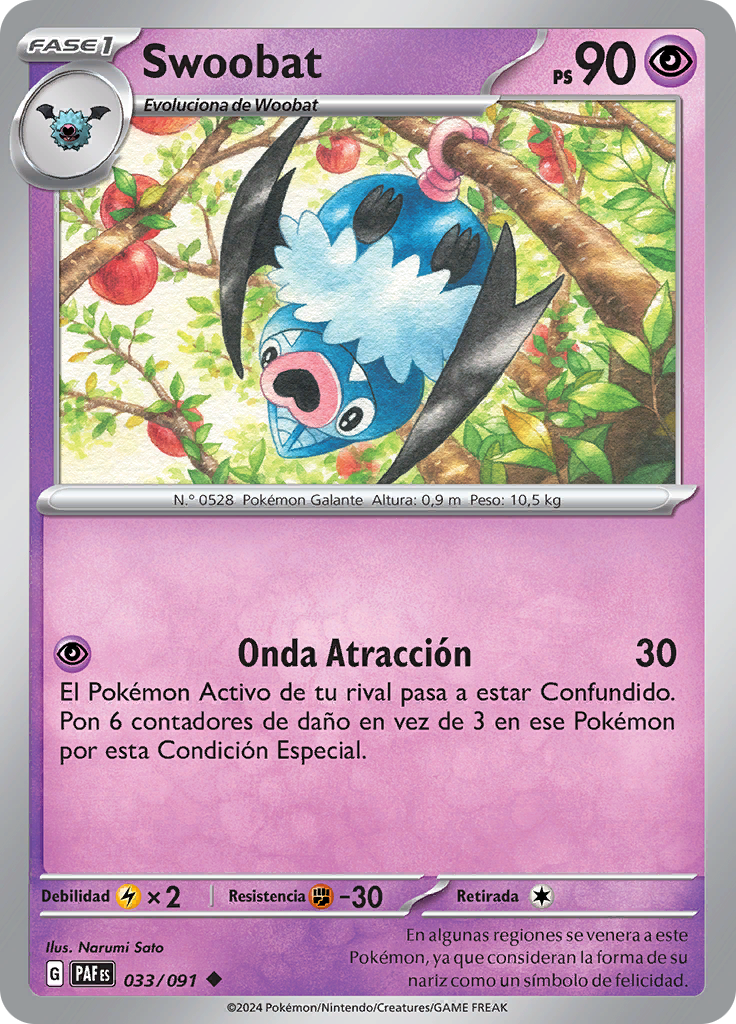 Swoobat (Destinos de Paldea TCG) - WikiDex, la enciclopedia Pokémon