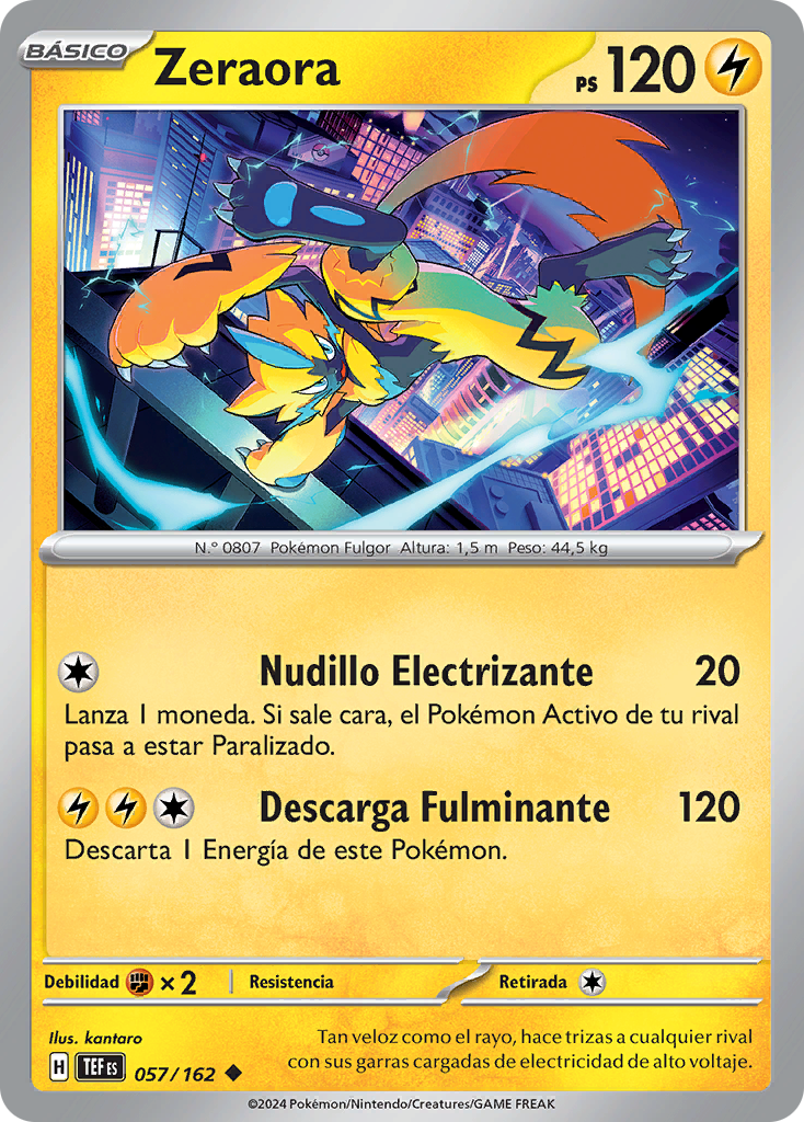 Zeraora (Fuerzas Temporales TCG) - WikiDex, la enciclopedia Pokémon
