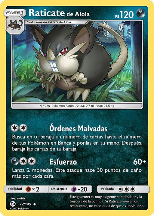 Raticate de Alola (Sol y Luna TCG) - WikiDex, la enciclopedia Pokémon