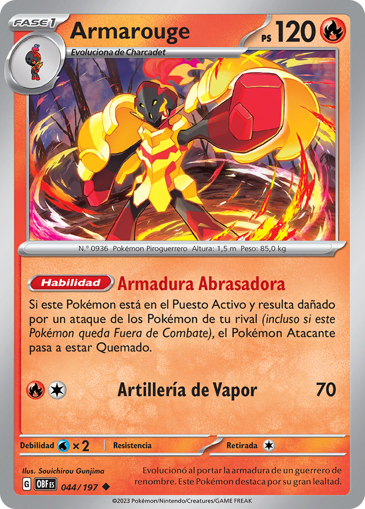 Armarouge (Llamas Obsidianas TCG) - WikiDex, la enciclopedia Pokémon