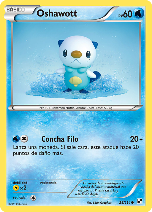 Oshawott (Negro y Blanco 28 TCG) - WikiDex, la enciclopedia Pokémon