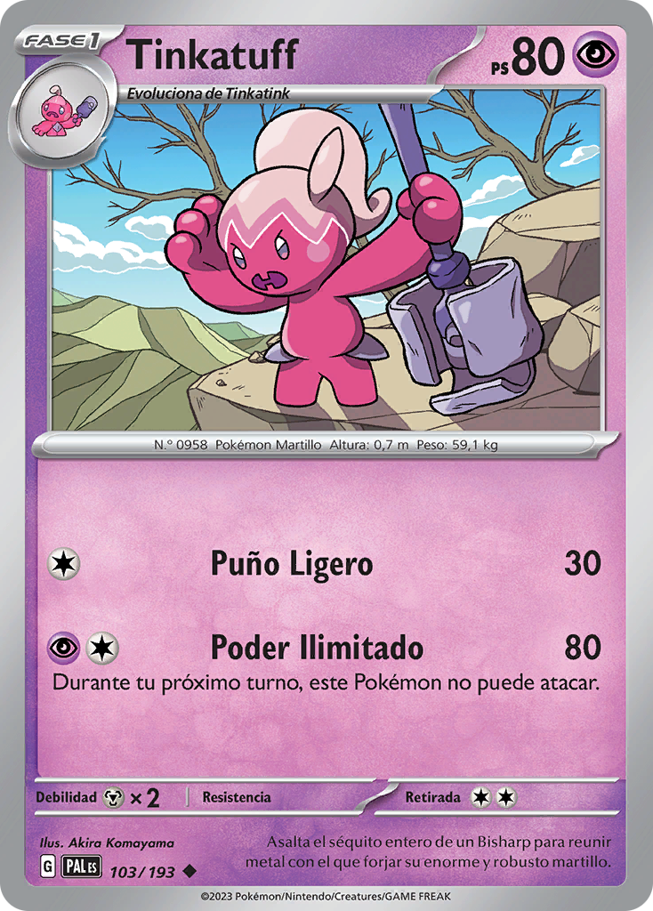 Tinkatuff (Evoluciones en Paldea 103 TCG) - WikiDex, la enciclopedia ...