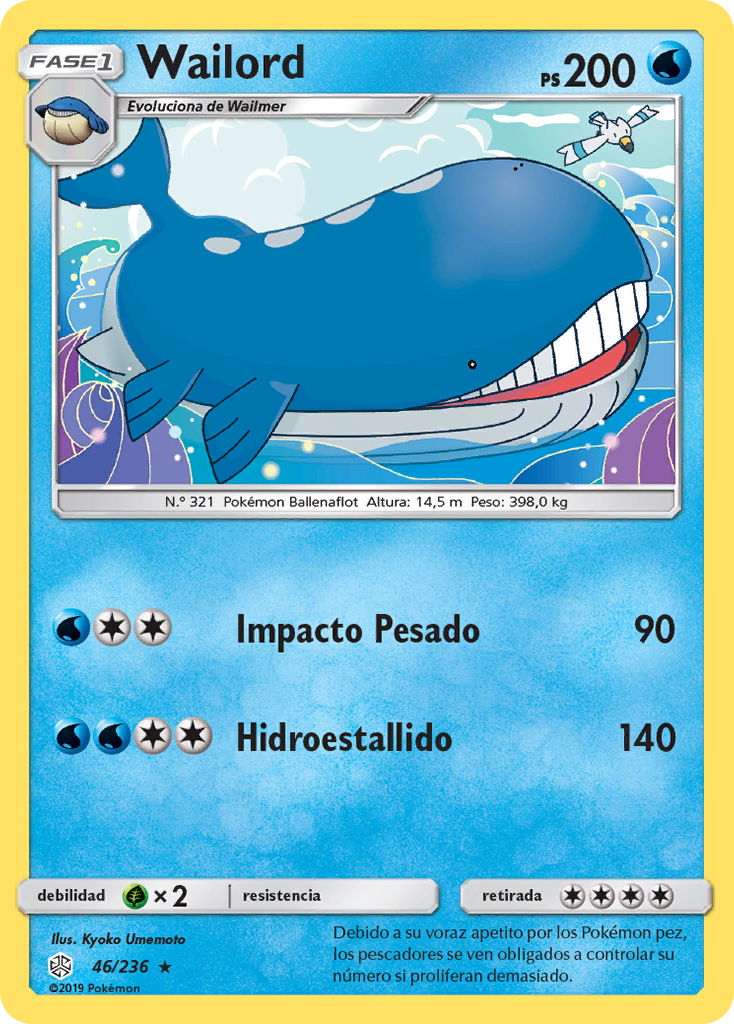Wailord (Eclipse Cósmico TCG) - WikiDex, la enciclopedia Pokémon