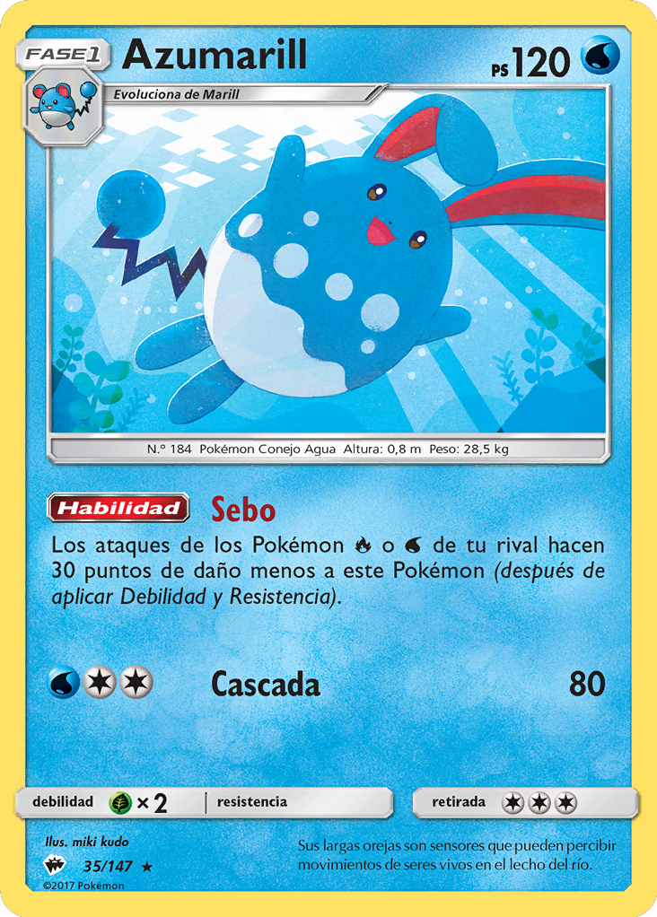 Azumarill (Sombras Ardientes TCG) - WikiDex, la enciclopedia Pokémon