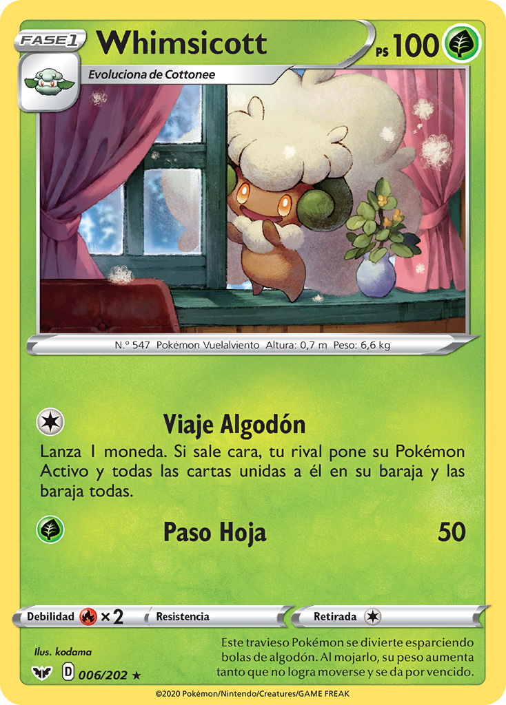 Whimsicott (Espada y Escudo TCG) - WikiDex, la enciclopedia Pokémon