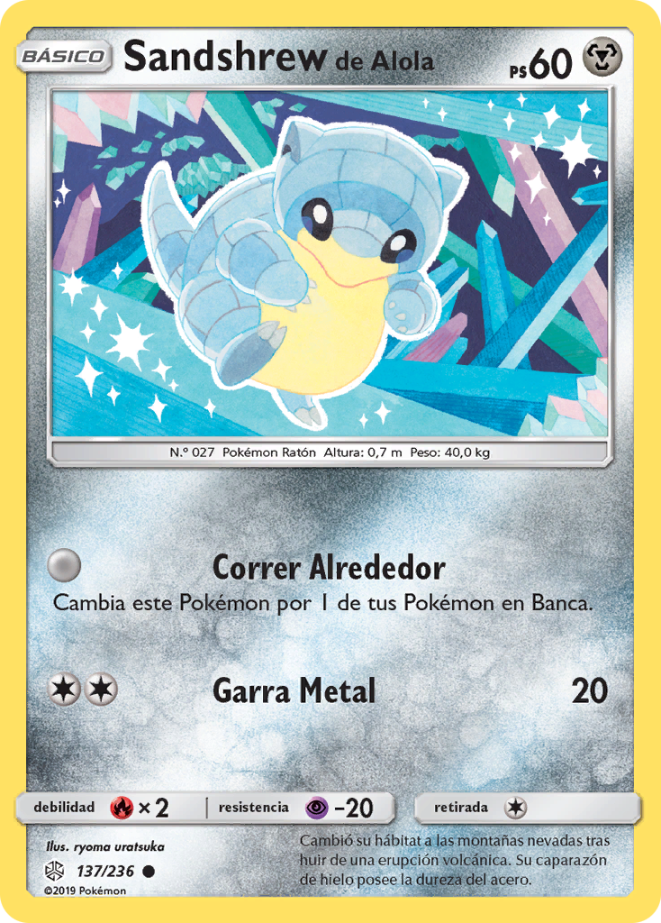 Sandshrew de Alola (Eclipse Cósmico TCG) - WikiDex, la enciclopedia Pokémon