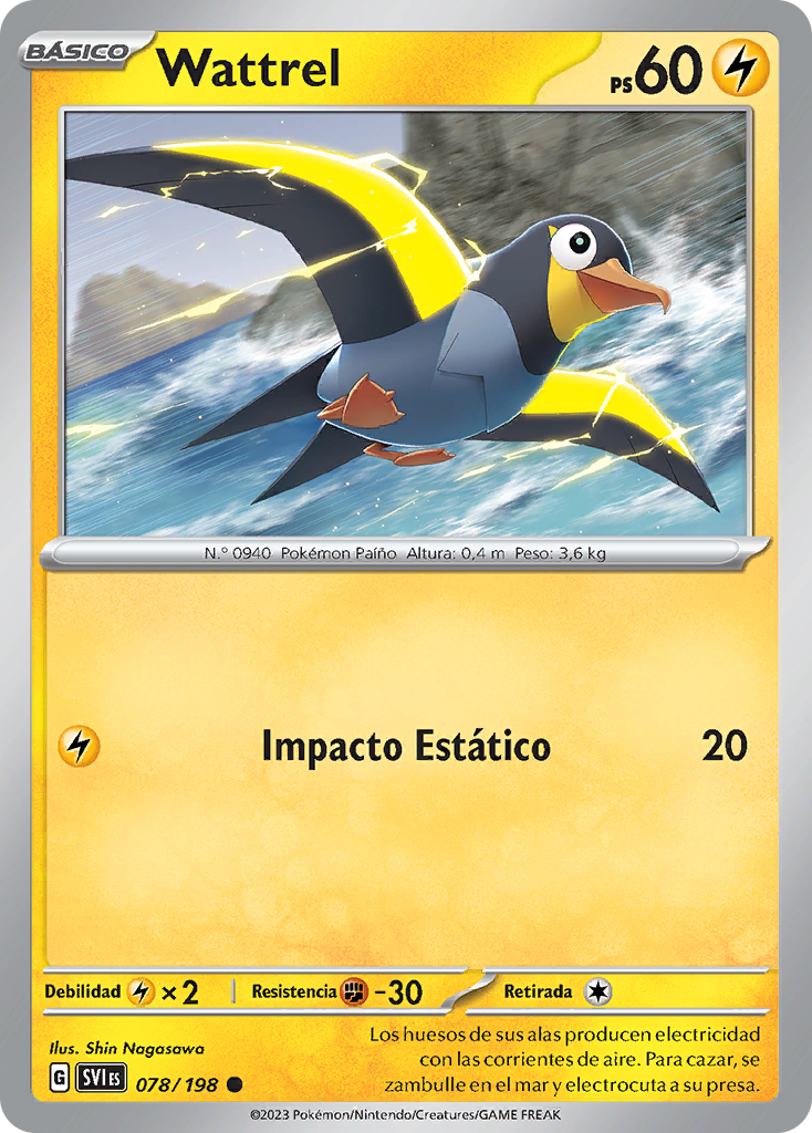 Wattrel (Escarlata y Púrpura 78 TCG) - WikiDex, la enciclopedia Pokémon