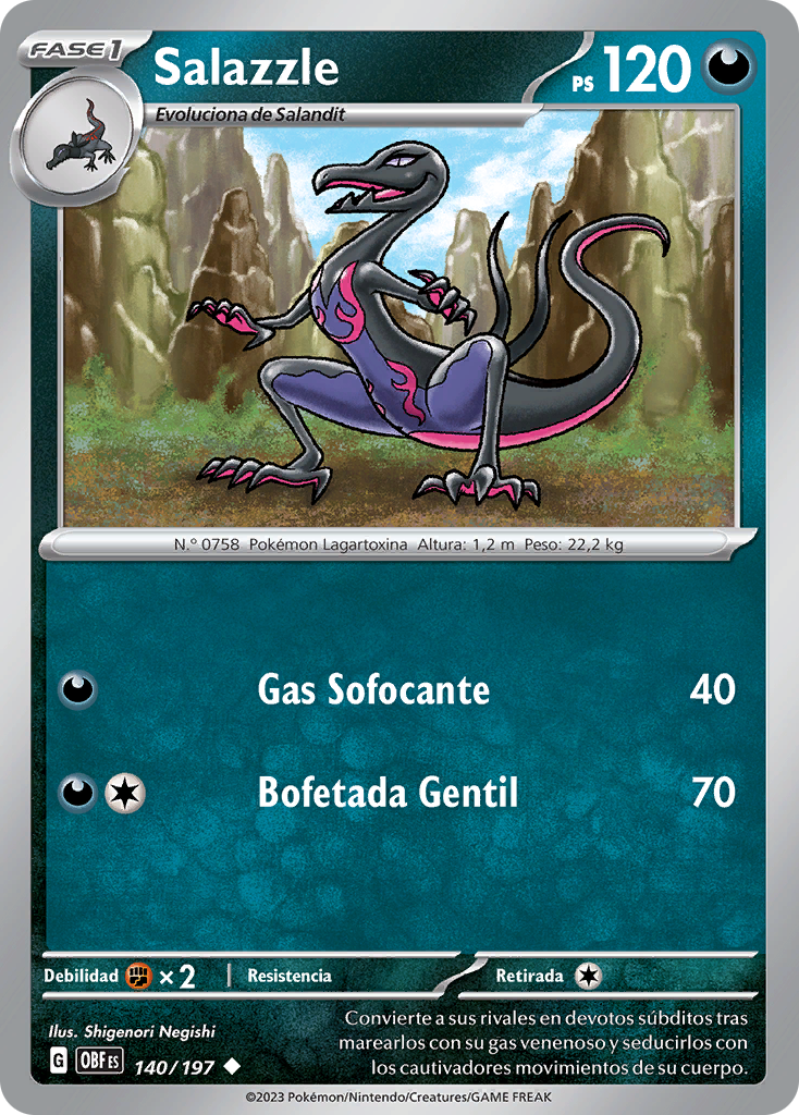 Salazzle (Llamas Obsidianas TCG) - WikiDex, la enciclopedia Pokémon