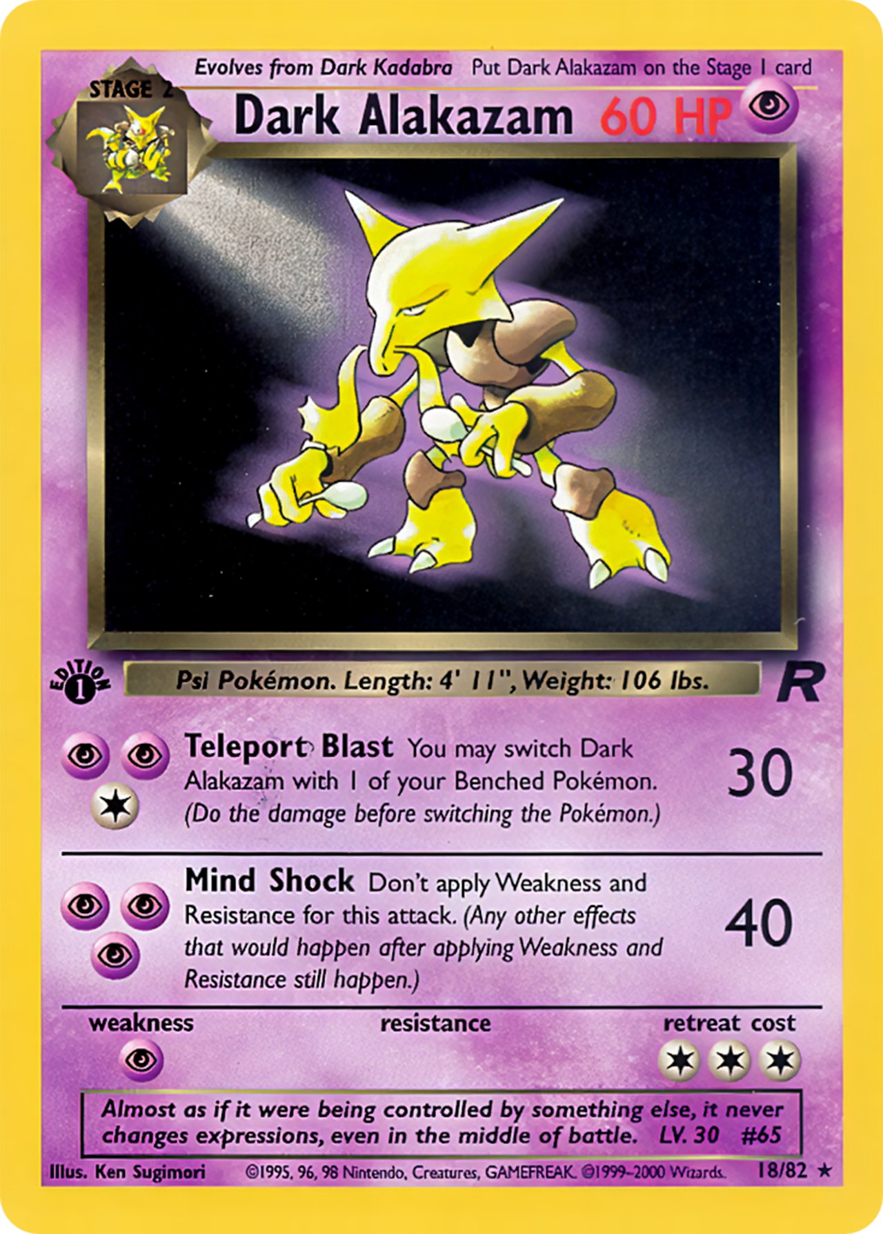 Dark Alakazam (Team Rocket TCG) - WikiDex, la enciclopedia Pokémon
