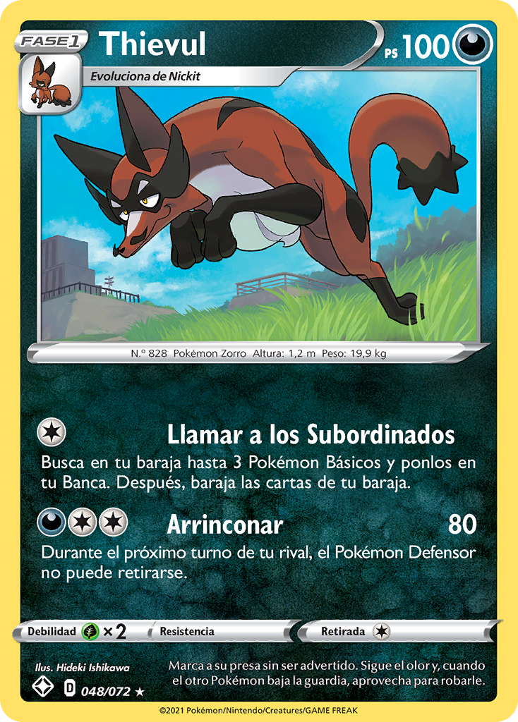 Thievul (Destinos Brillantes 48 TCG) - WikiDex, la enciclopedia Pokémon