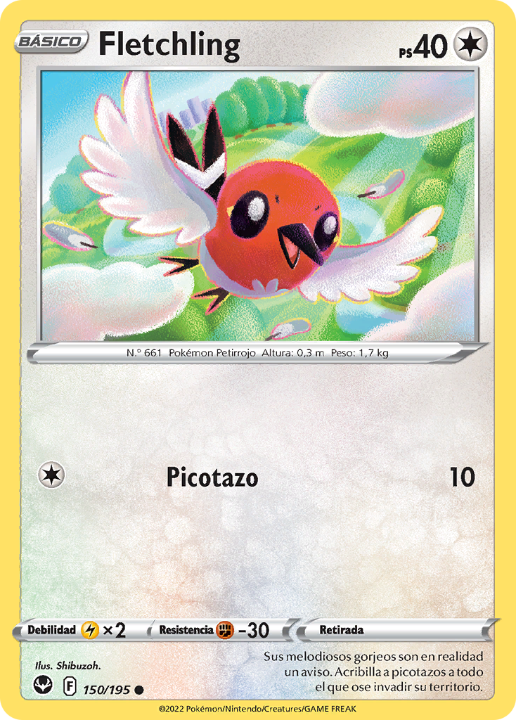 Fletchling (Tempestad Plateada TCG) - WikiDex, la enciclopedia Pokémon