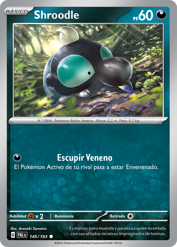 Shroodle (Evoluciones en Paldea 145 TCG) - WikiDex, la enciclopedia Pokémon