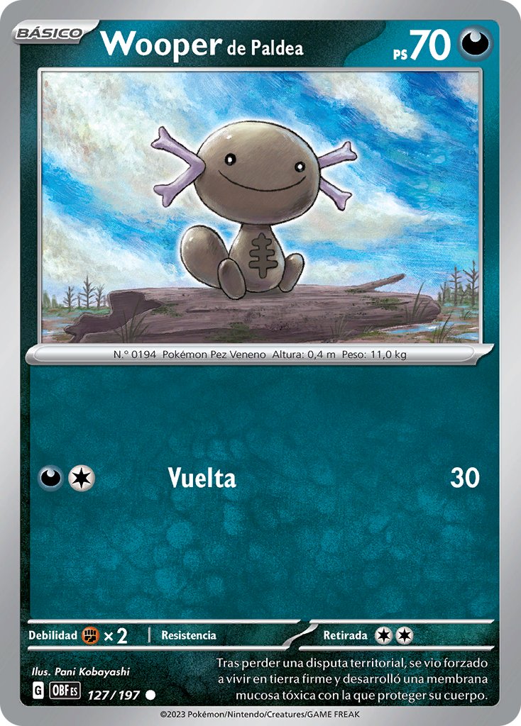 Wooper de Paldea (Llamas Obsidianas 127 TCG) - WikiDex, la enciclopedia ...