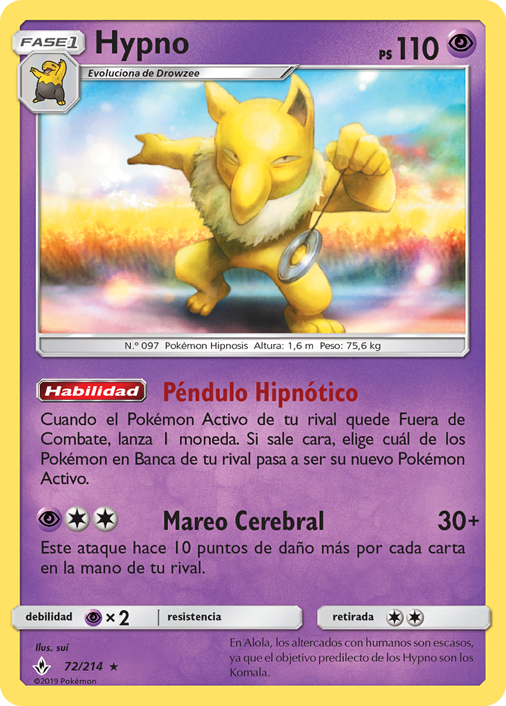 Hypno (Vínculos Indestructibles TCG) - WikiDex, la enciclopedia Pokémon