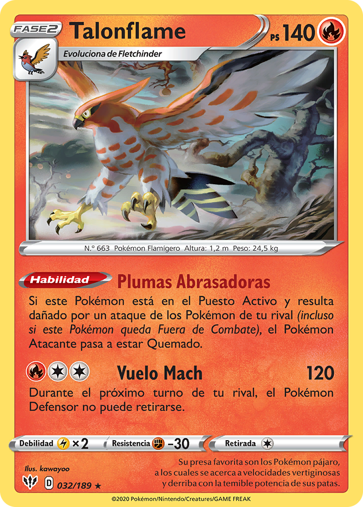 Talonflame (Oscuridad Incandescente TCG) - WikiDex, la enciclopedia Pokémon