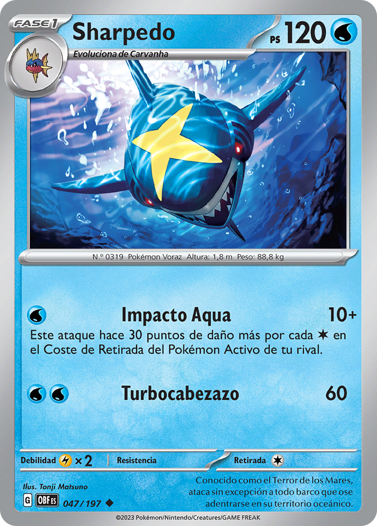 Sharpedo (Llamas Obsidianas TCG) - WikiDex, la enciclopedia Pokémon