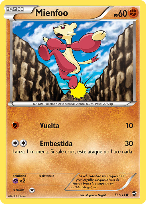 Mienfoo (Puños Furiosos TCG) - WikiDex, la enciclopedia Pokémon