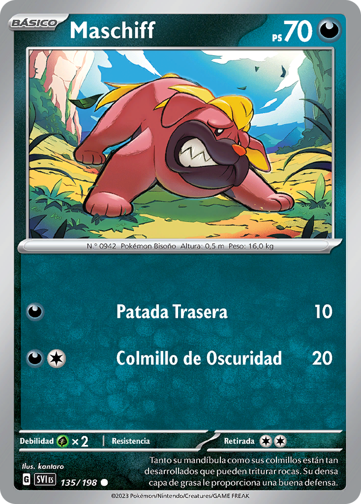 Maschiff (Escarlata y Púrpura 135 TCG) - WikiDex, la enciclopedia Pokémon