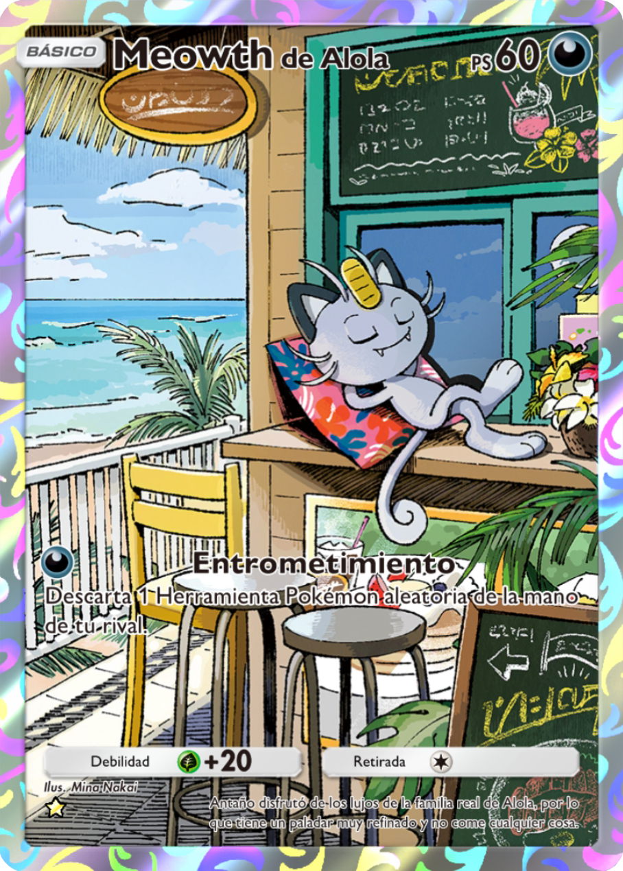 Archivo:Meowth de Alola (Crisis Dimensional 73 TCG Pocket).png - WikiDex, la enciclopedia Pokémon