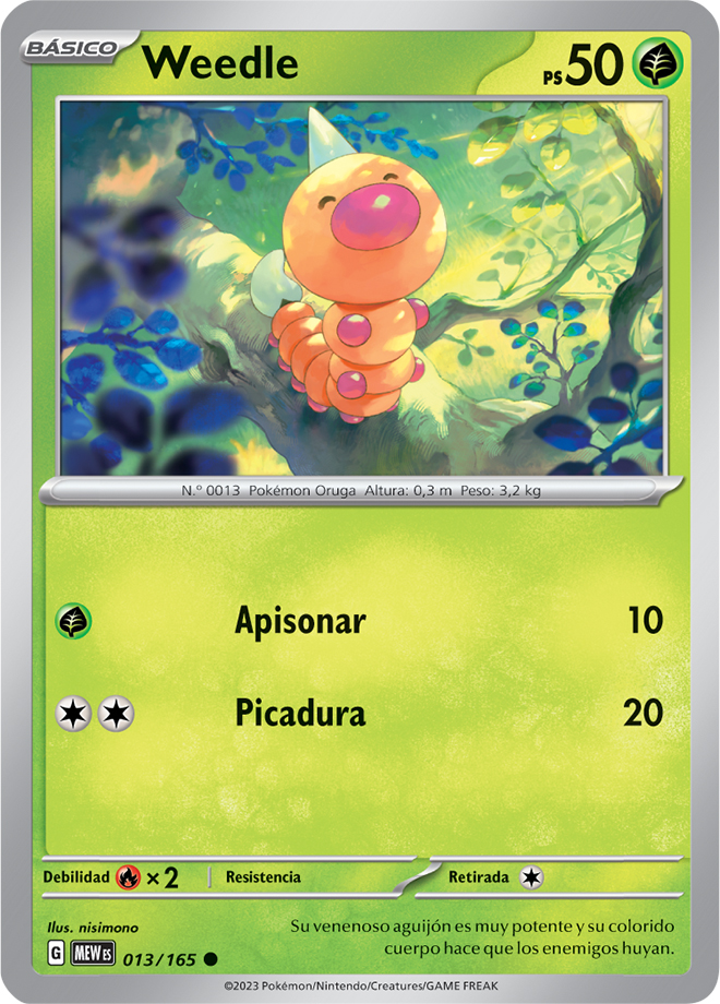 Weedle (151 TCG) - WikiDex, la enciclopedia Pokémon