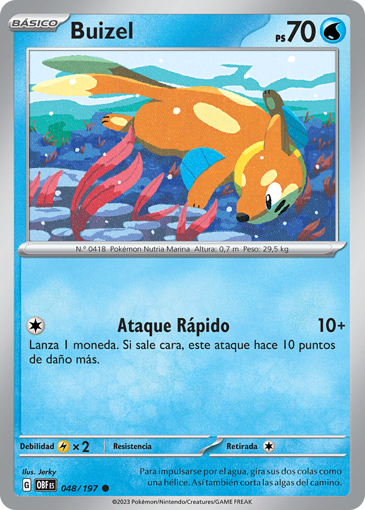 Buizel (Llamas Obsidianas TCG) - WikiDex, la enciclopedia Pokémon