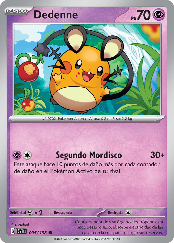 Dedenne (Escarlata y Púrpura 95 TCG) - WikiDex, la enciclopedia Pokémon