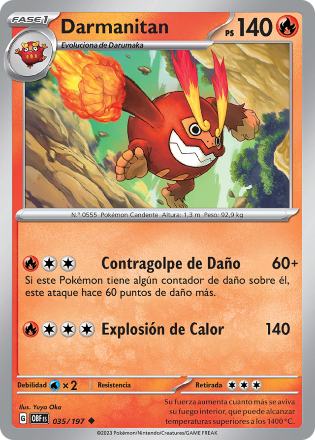 Darmanitan (Llamas Obsidianas TCG) - WikiDex, la enciclopedia Pokémon