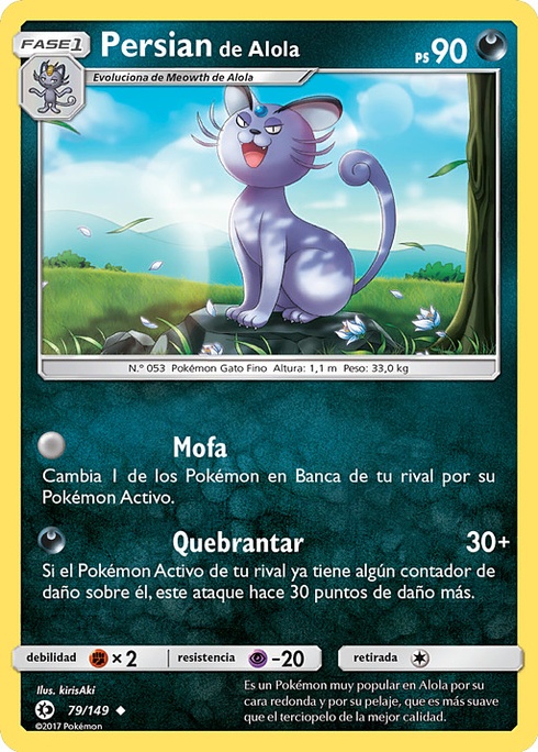 Persian de Alola (Sol y Luna TCG) - WikiDex, la enciclopedia Pokémon