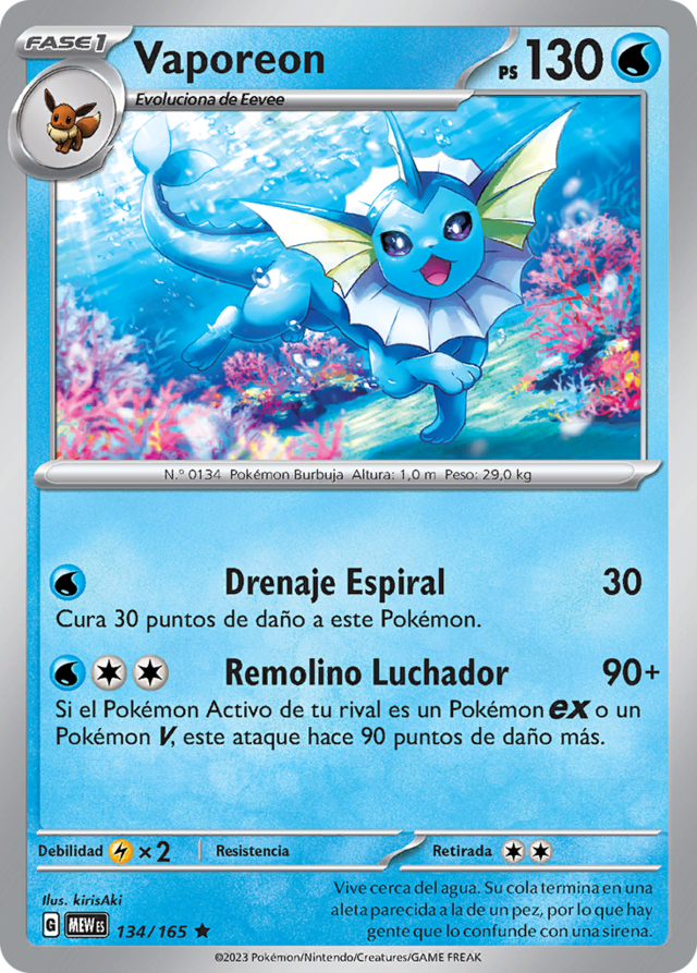 Vaporeon (151 TCG) - WikiDex, la enciclopedia Pokémon