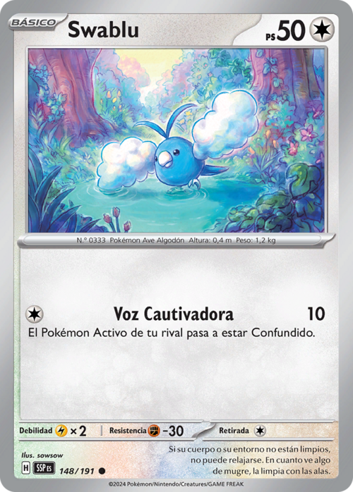 Swablu (Chispas Fulgurantes TCG) - WikiDex, la enciclopedia Pokémon