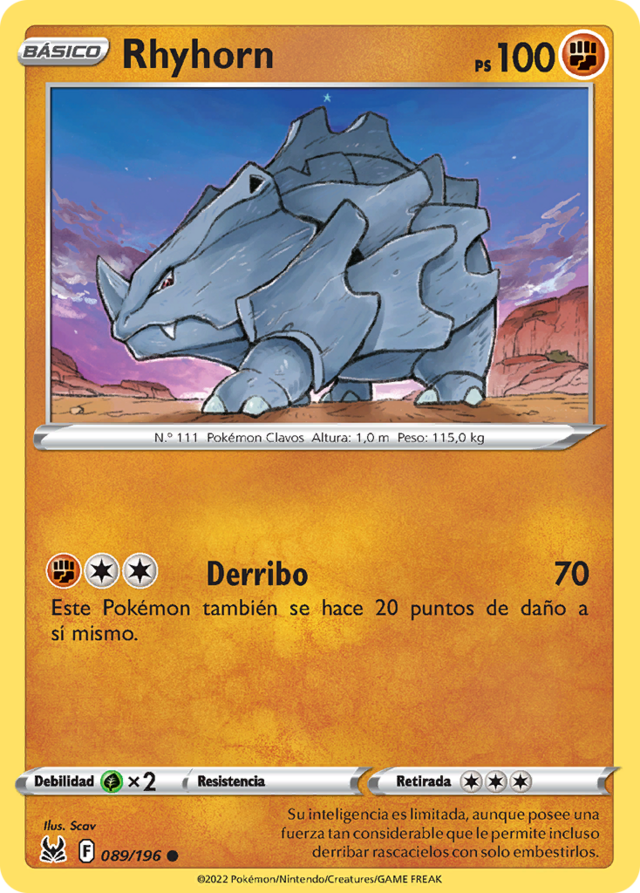 Rhyhorn (Origen Perdido TCG) - WikiDex, la enciclopedia Pokémon