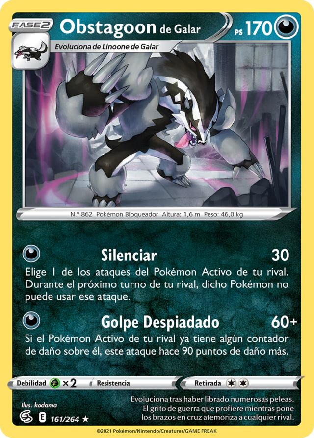 Obstagoon de Galar (Golpe Fusión TCG) - WikiDex, la enciclopedia Pokémon