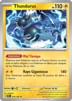 Thundurus (Llamas Obsidianas TCG) - WikiDex, la enciclopedia Pokémon
