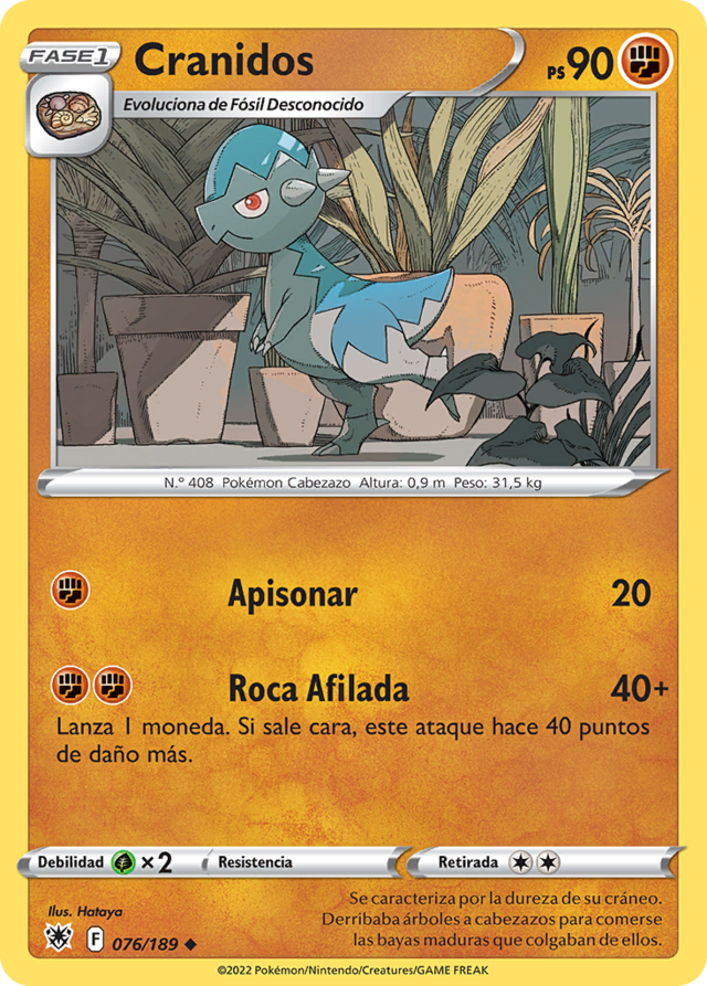 Cranidos (Resplandor Astral TCG) - WikiDex, la enciclopedia Pokémon