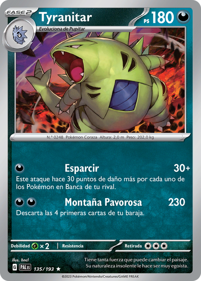 Tyranitar (Evoluciones en Paldea TCG) - WikiDex, la enciclopedia Pokémon
