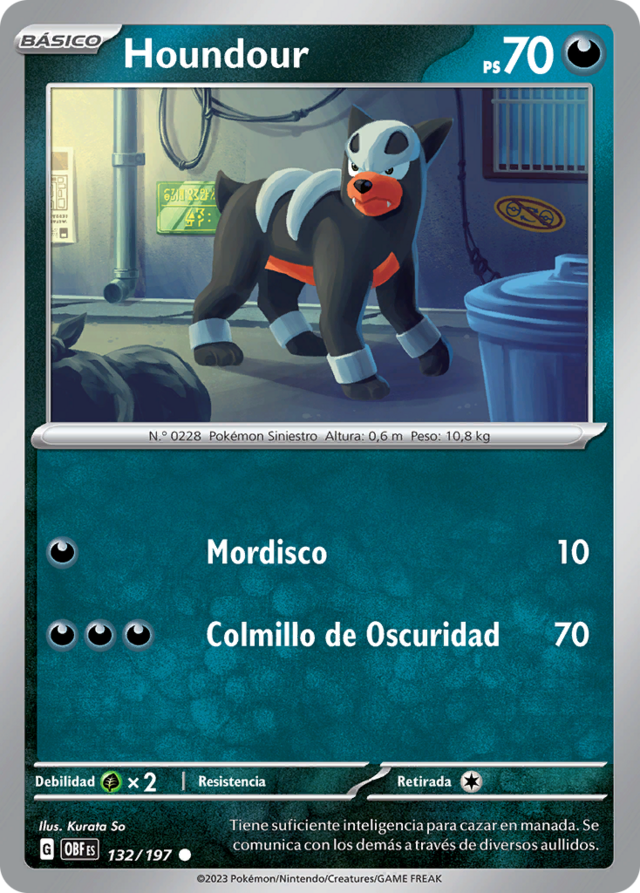 Houndour (Llamas Obsidianas 132 TCG) - WikiDex, la enciclopedia Pokémon