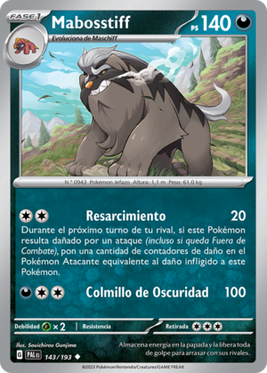 Maschiff (Evoluciones en Paldea 141 TCG) - WikiDex, la enciclopedia Pokémon