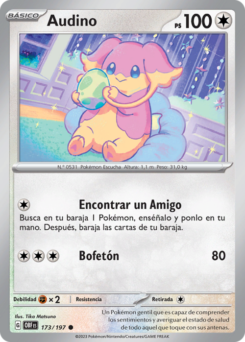 Audino (Llamas Obsidianas TCG) - WikiDex, la enciclopedia Pokémon