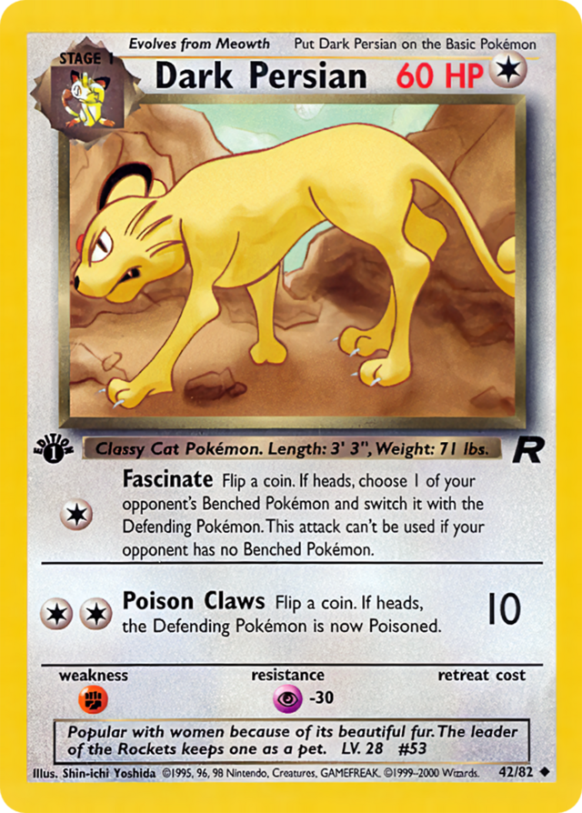 Dark Persian (Team Rocket TCG) - WikiDex, la enciclopedia Pokémon