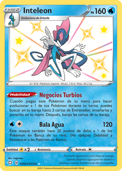 Inteleon (Espada y Escudo 58 TCG) - WikiDex, la enciclopedia Pokémon