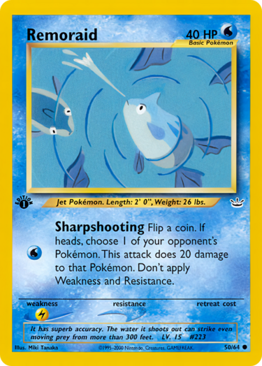 Remoraid (Neo Revelation TCG) - WikiDex, la enciclopedia Pokémon