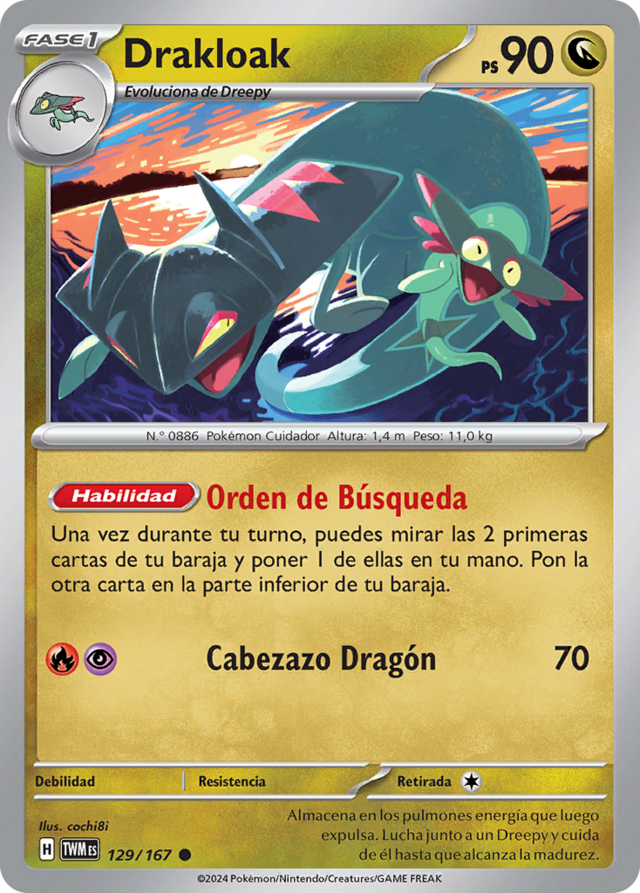 Drakloak (Mascarada Crepuscular TCG) - WikiDex, la enciclopedia Pokémon