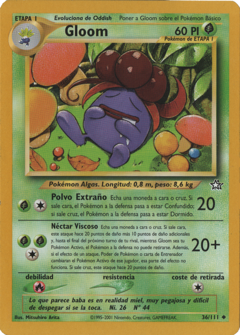 Gloom (Neo Génesis TCG) - WikiDex, la enciclopedia Pokémon
