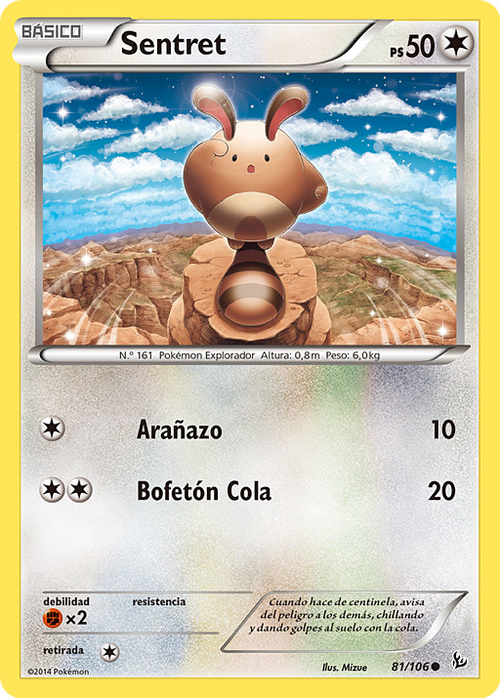 Sentret (Destellos de Fuego TCG) - WikiDex, la enciclopedia Pokémon