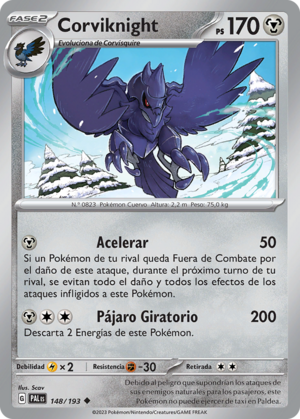 Corvisquire (Evoluciones en Paldea TCG) - WikiDex, la enciclopedia Pokémon