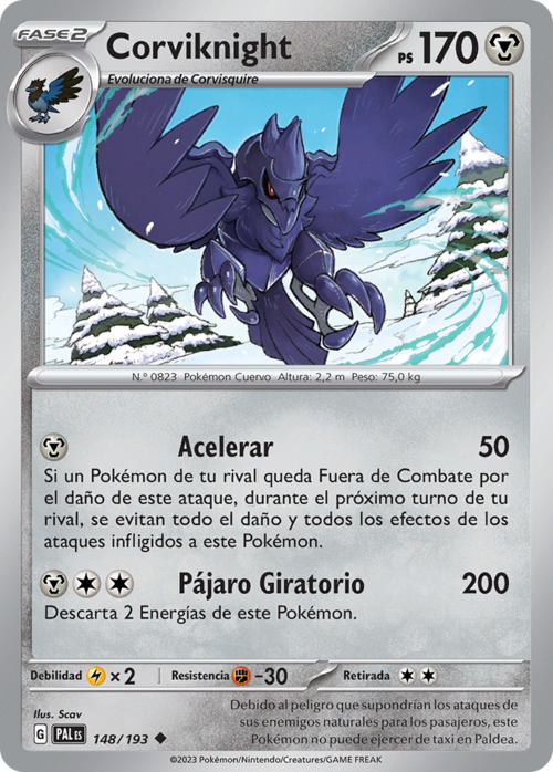 Corviknight (Evoluciones en Paldea TCG) - WikiDex, la enciclopedia Pokémon