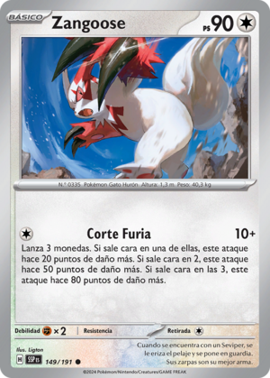 Zangoose (Chispas Fulgurantes TCG) - WikiDex, la enciclopedia Pokémon