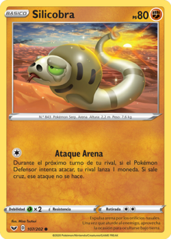 Silicobra (Espada y Escudo 107 TCG) - WikiDex, la enciclopedia Pokémon