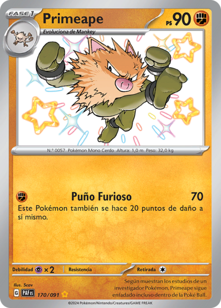 Primeape (Escarlata y Púrpura TCG) - WikiDex, la enciclopedia Pokémon