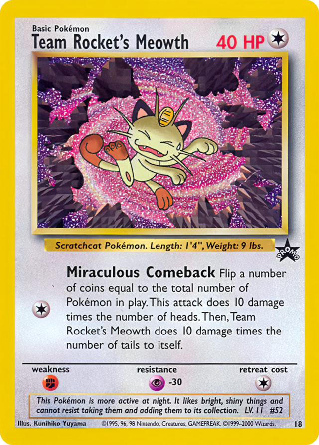 Team Rocket's Meowth (WoTC Promo TCG) - WikiDex, la enciclopedia Pokémon